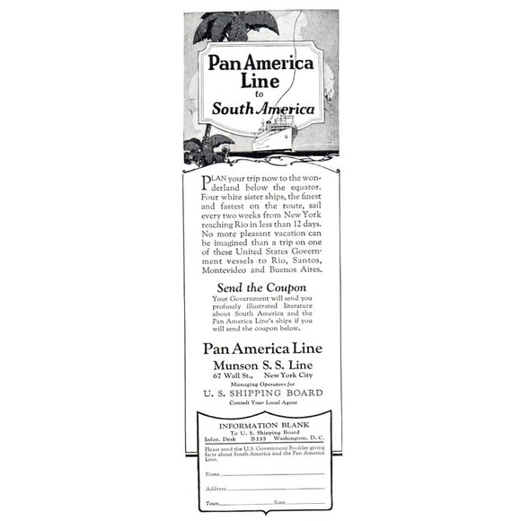 Pan America | Art | 924 Pan Am Pan American Line Cruising South America ...